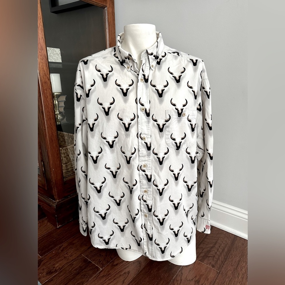 Vintage Barn Fly Longhorn/Bull Western Button Down - Gem